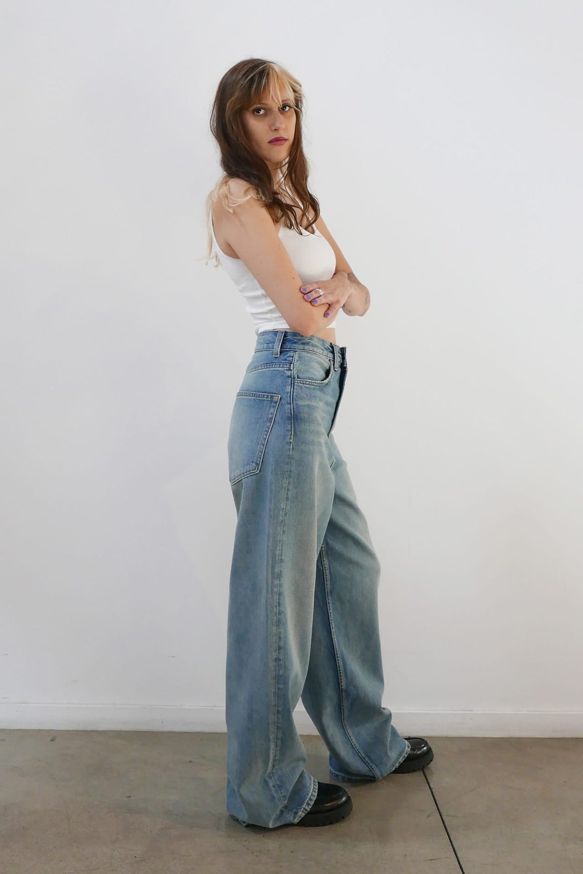 Baggy Wide Fit Jeans In Indigo