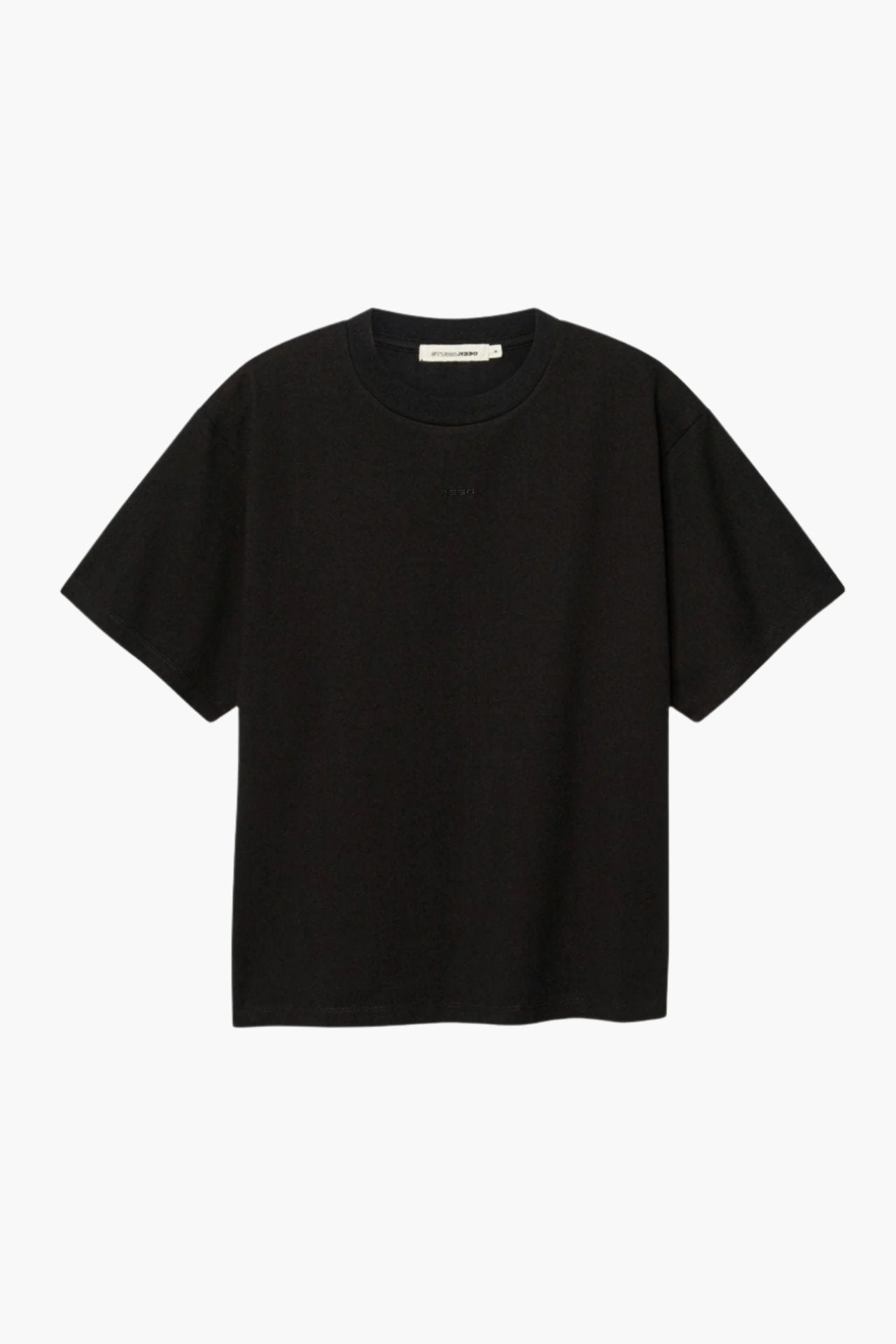 Cotton Boxed Tee in Black